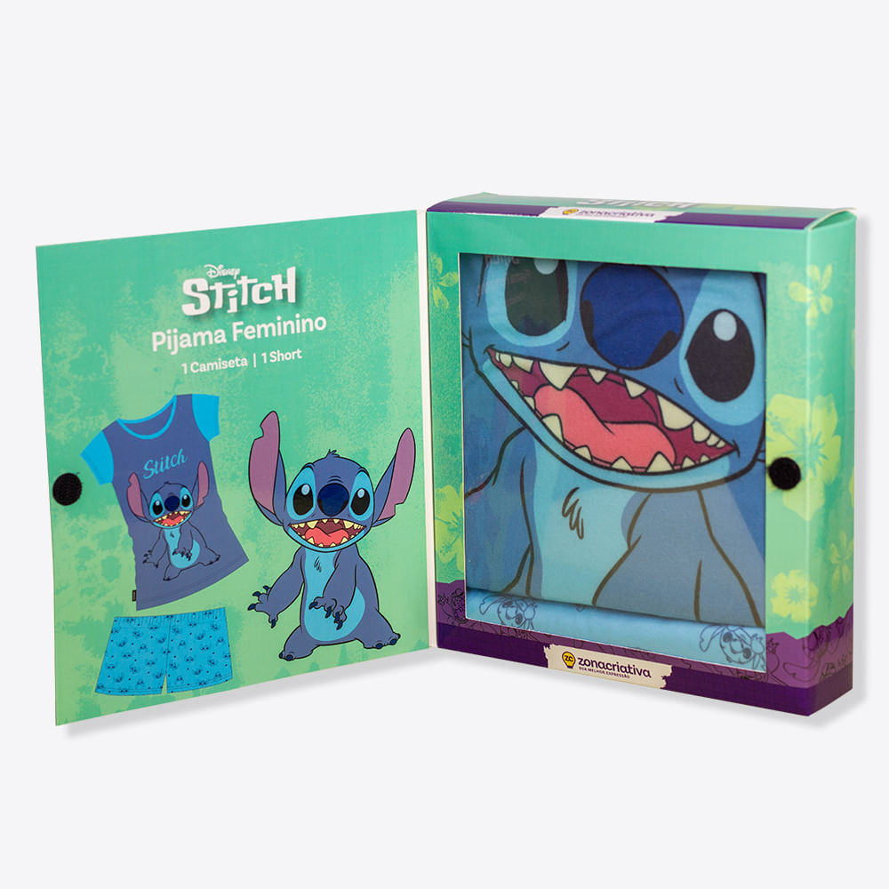 Pijama Verão Adulto Stitch - Disney