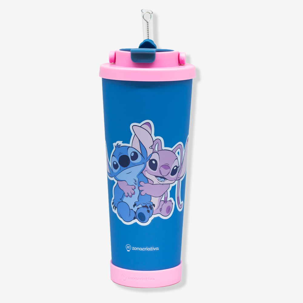 Copo Spring Stitch e Angel Namorados Disney - Zonacriativa