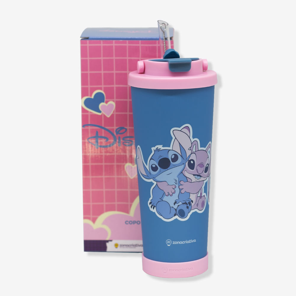 Copo Spring Stitch e Angel Namorados Disney - Zonacriativa